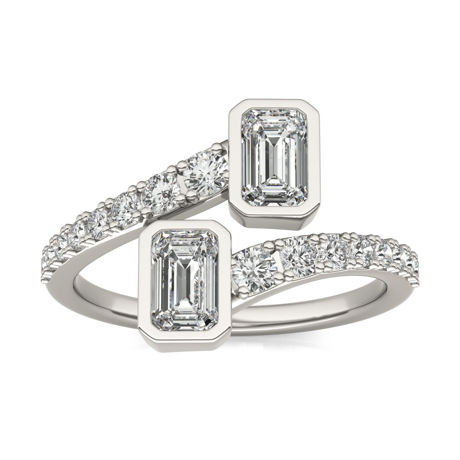 1 2/5 CTW Emerald Caydia® Lab Grown Diamond Couture Bezel Bypass Fashi